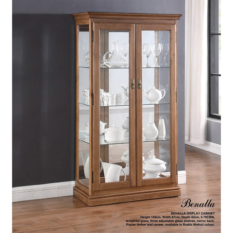 Benalla Display Cabinet Rustic Walnut